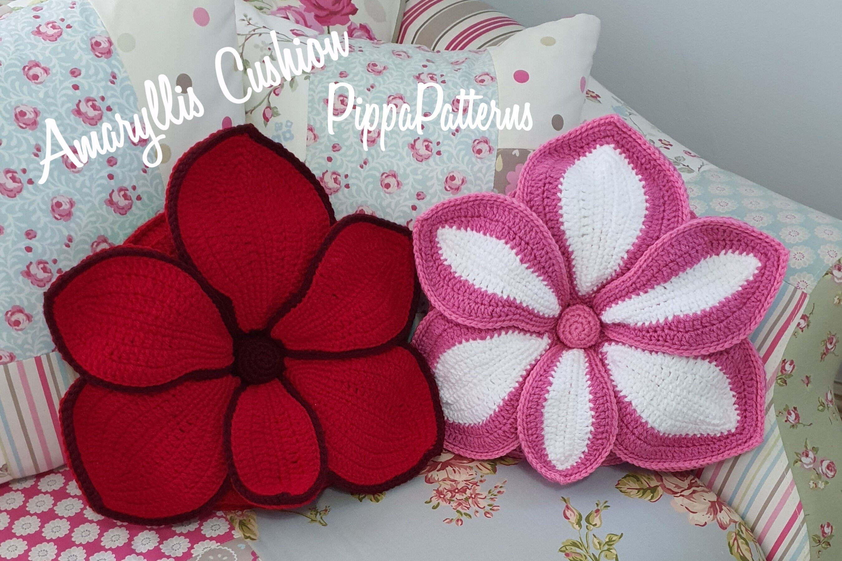 Crochet Flower Cushion Amaryllis flower Cushion photo | Etsy