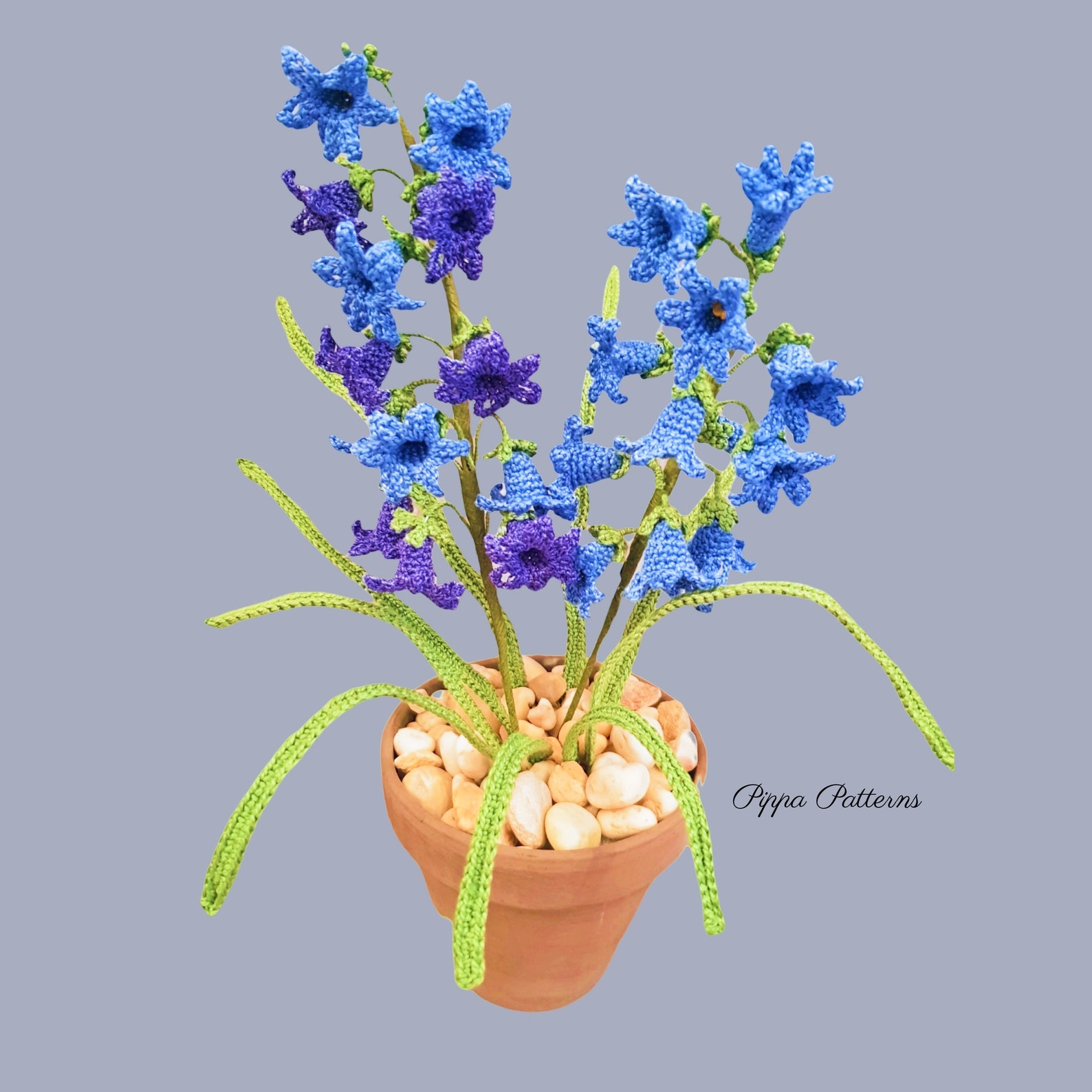 Crochet Bluebell Flower Pattern Photo Tutorial Floral Arrangement - Etsy