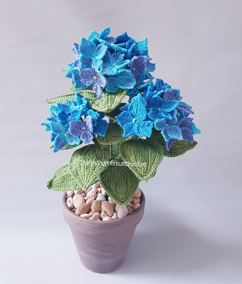 Crochet Hydrangea Flower Pattern photo tutorial crochet | Etsy