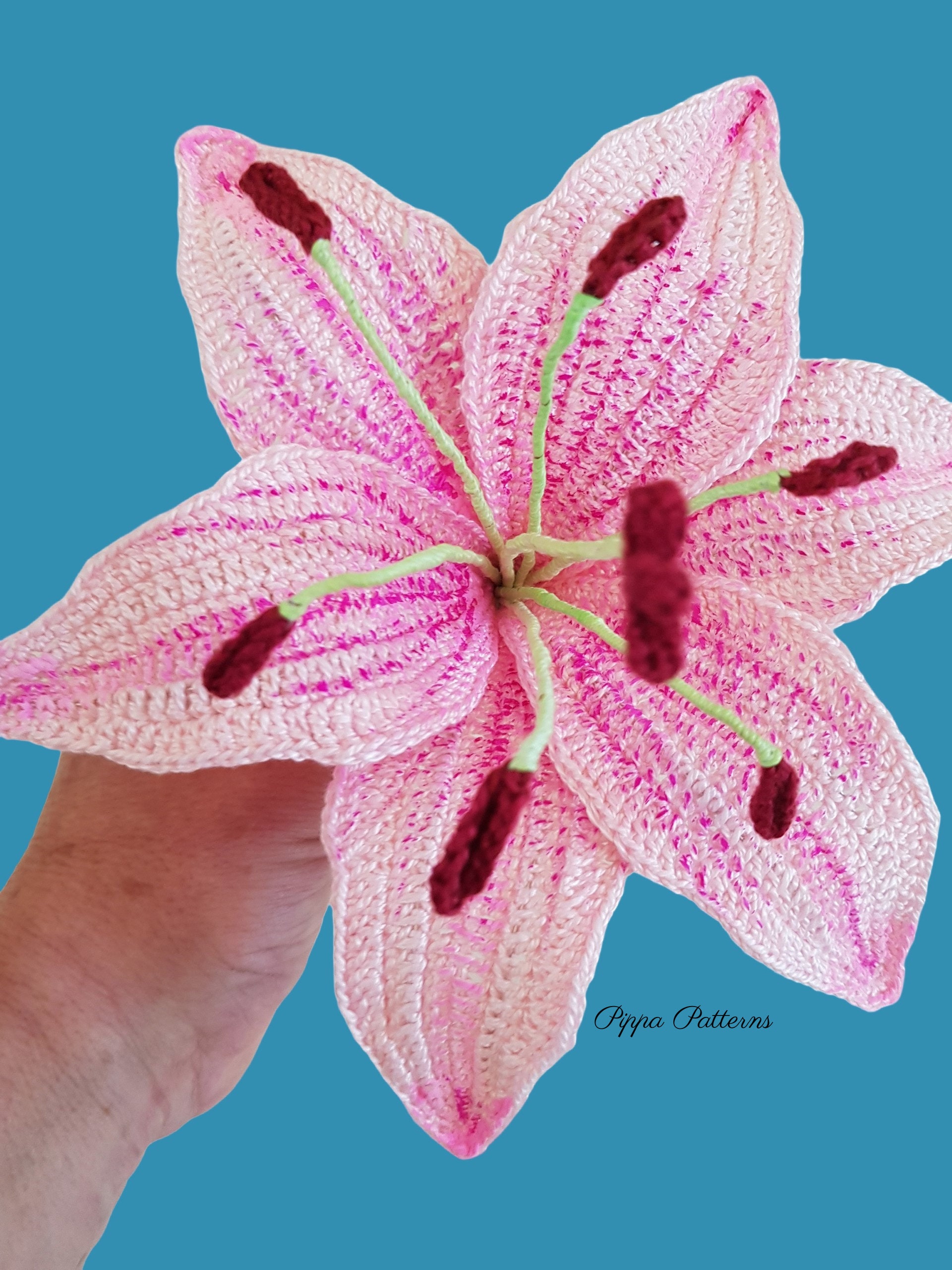 Crochet Lily Flower Pattern Photo Tutorial Tiger Lily Plant | Etsy UK