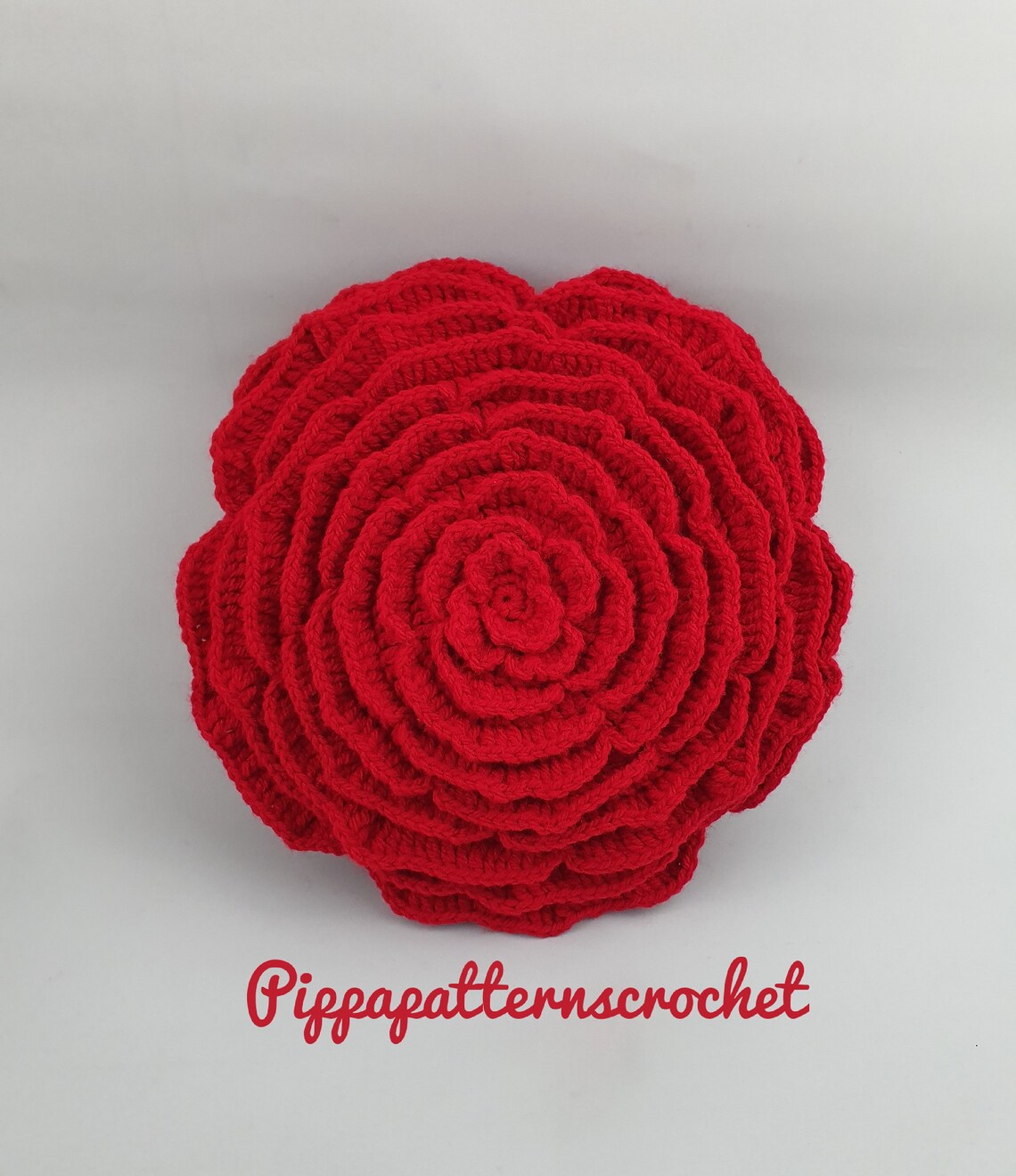 Crochet Rose Cushion Pattern Rose Pillow Crochet Photo | Etsy