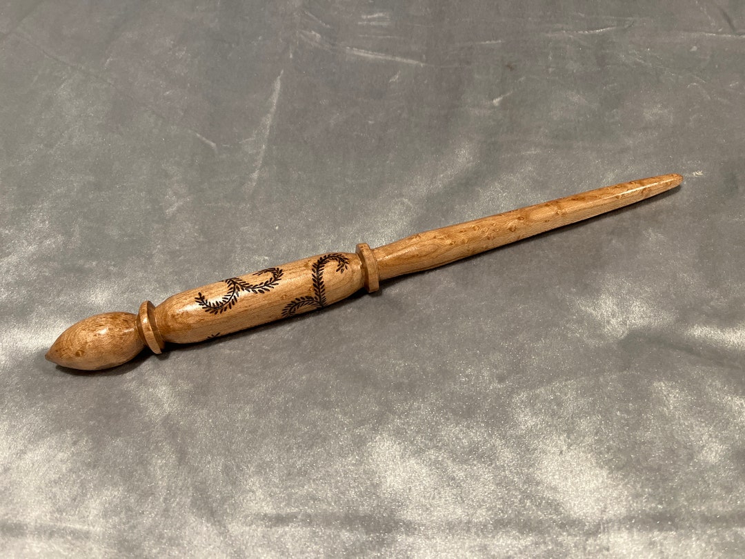 12 Birdseye Maple Wand With Vine Detail. - Etsy