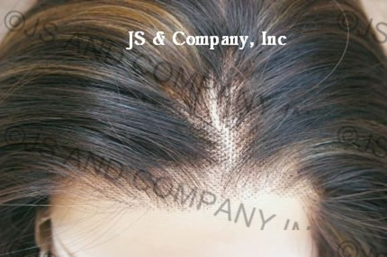 FREE PART Human Hair Blend Brown Mix Straight Soft Swiss Lace | Etsy