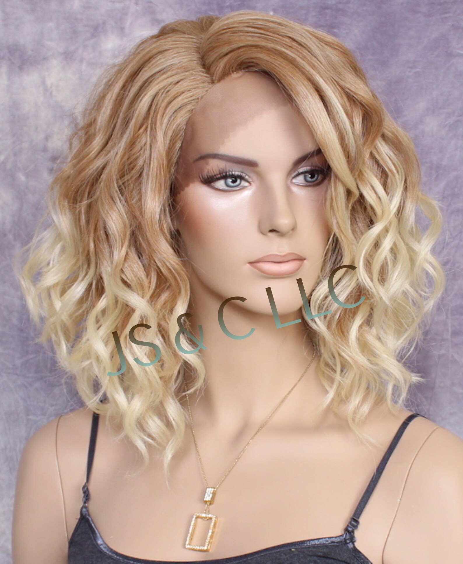 Natural Human Hair Blend Full Lace Front Wig With Side Lace Parting ...
