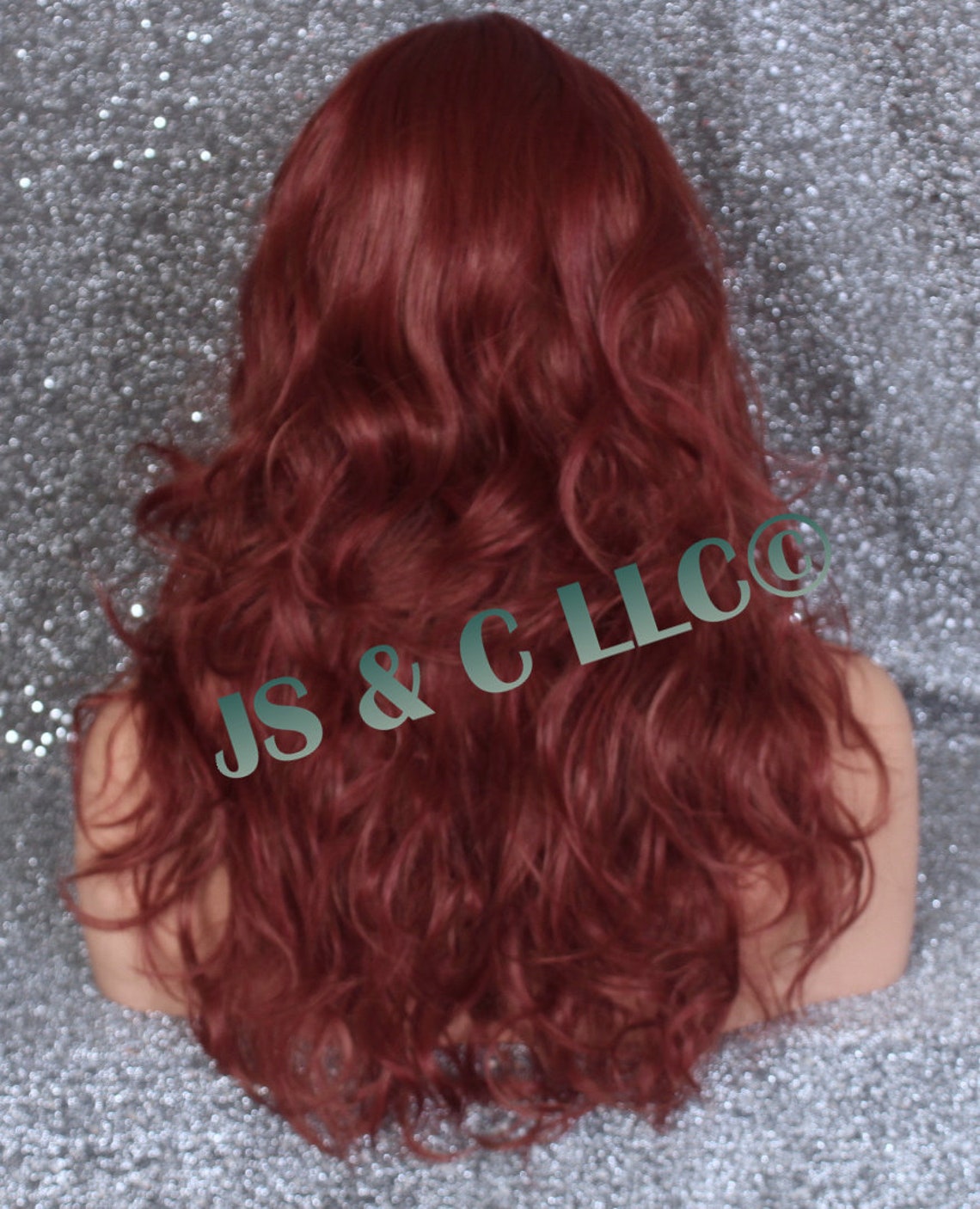 Wine Red Curly Wig Heat OK Center Part Full Bangs Layered Playful and ...