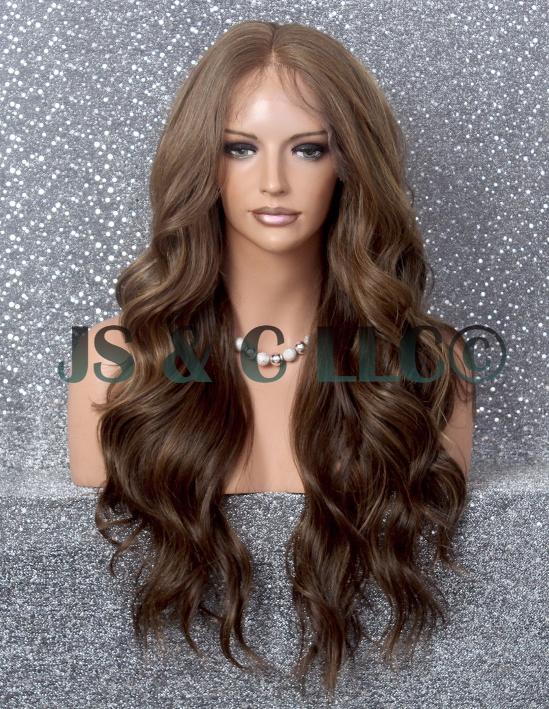 Translucent Lace Front Wig Caramel Brown Mixed Center Part Wavy Curly ...