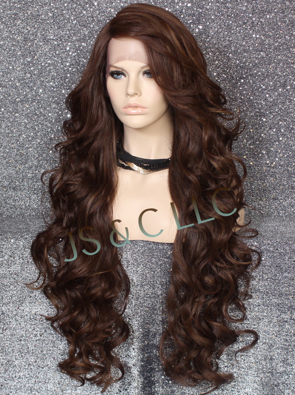 40" Extra Long Human Hair Blendfull Lace Front Wig Romantic Curls and ...