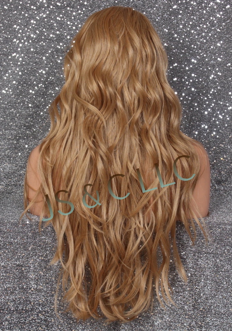 Dk Blonde Mixed Human Hair Blend Wig Long Looose Wavy Center - Etsy