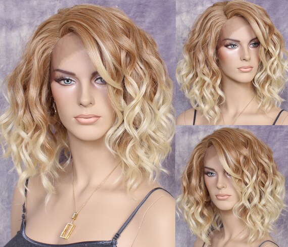 Natural Human Hair Blend Full Lace Front Wig With Side Lace - Etsy
