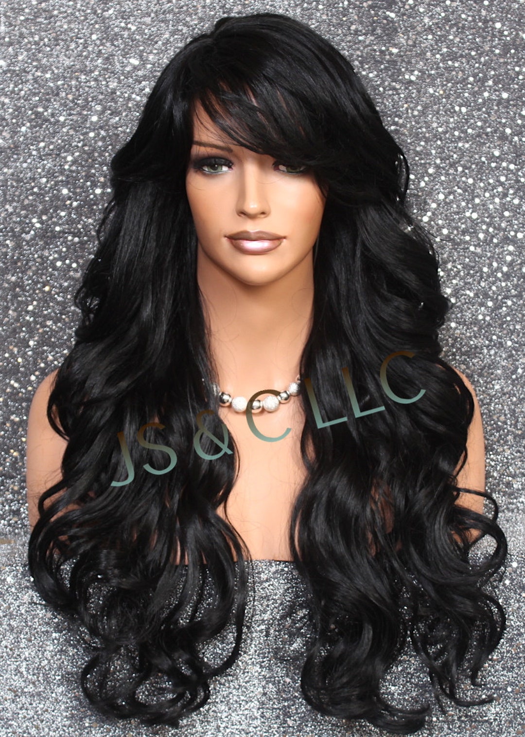 Absolutely Stunning Human Hair Blend Black Goddess Full Wig ... Big ...