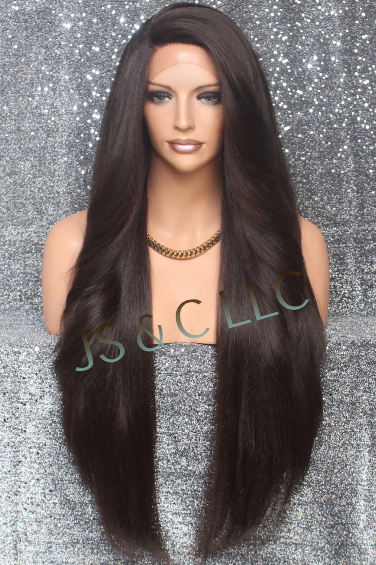 Luscious Full HUMAN HAIR BLEND Lace Front Wig Heat Safe Feathered Sides ...
