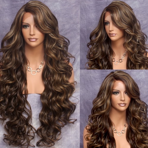 40 Extra Long Human Hair Blend Wig With Romantic Curls - Etsy