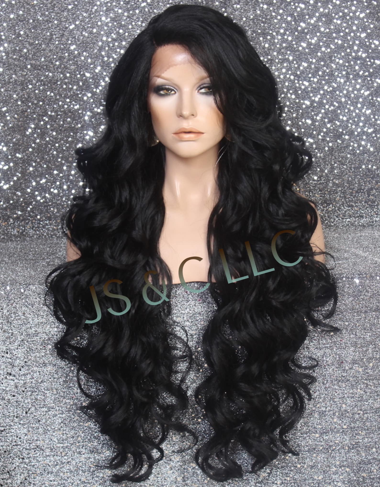 40 Extra Long Human Hair Blend Wig With Romantic Curls | Etsy