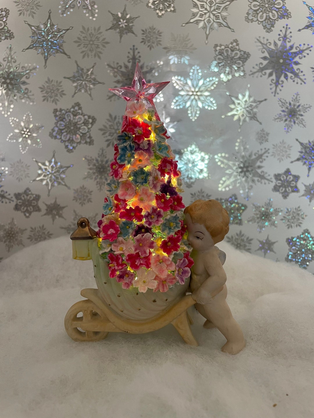 Vintage Angel Pushing a Tree. - Etsy