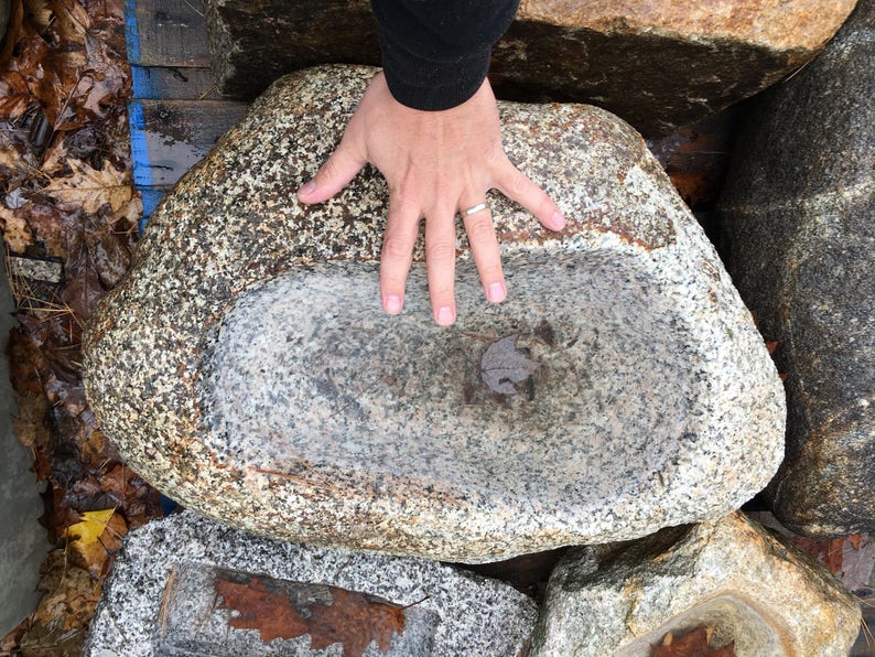 Boulder Bird Bath | Etsy