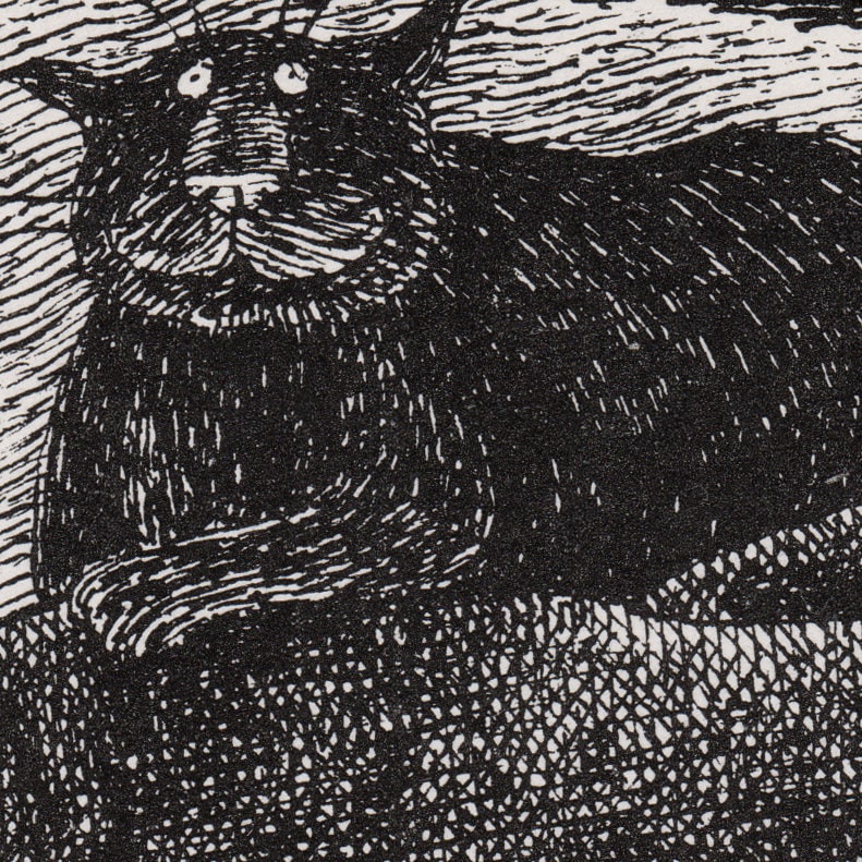 Edward Gorey Cat Postcard - Original 1994 Unused - Cat Resting on a ...