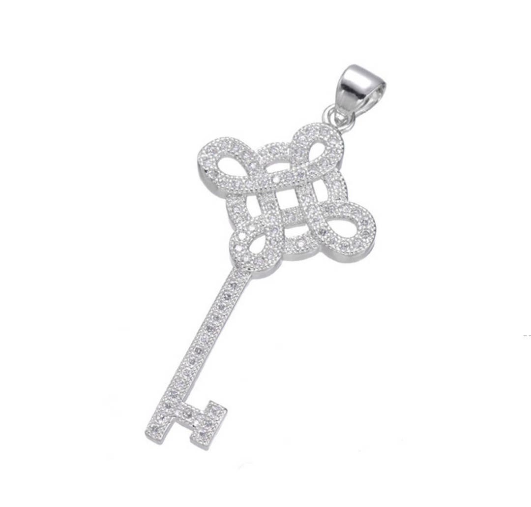 Key Pendant Pave Key Irish Charms Pendants Celtic Key - Etsy