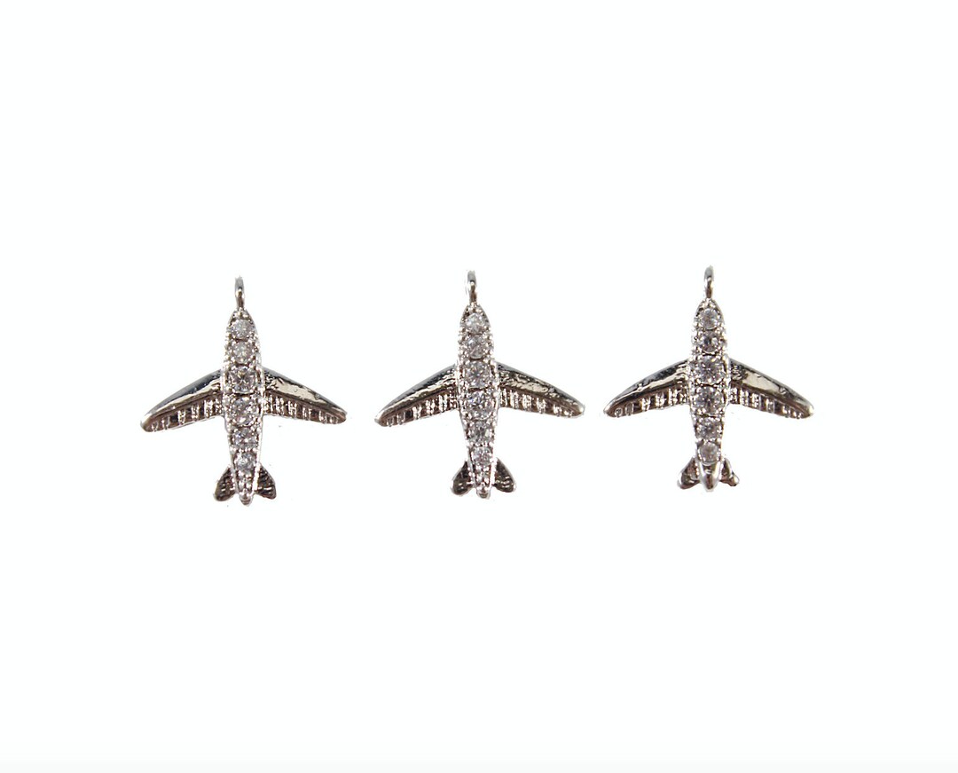 3 Airplane Charm, Airplane Charms, Airplane Pendant, Travel Charms ...
