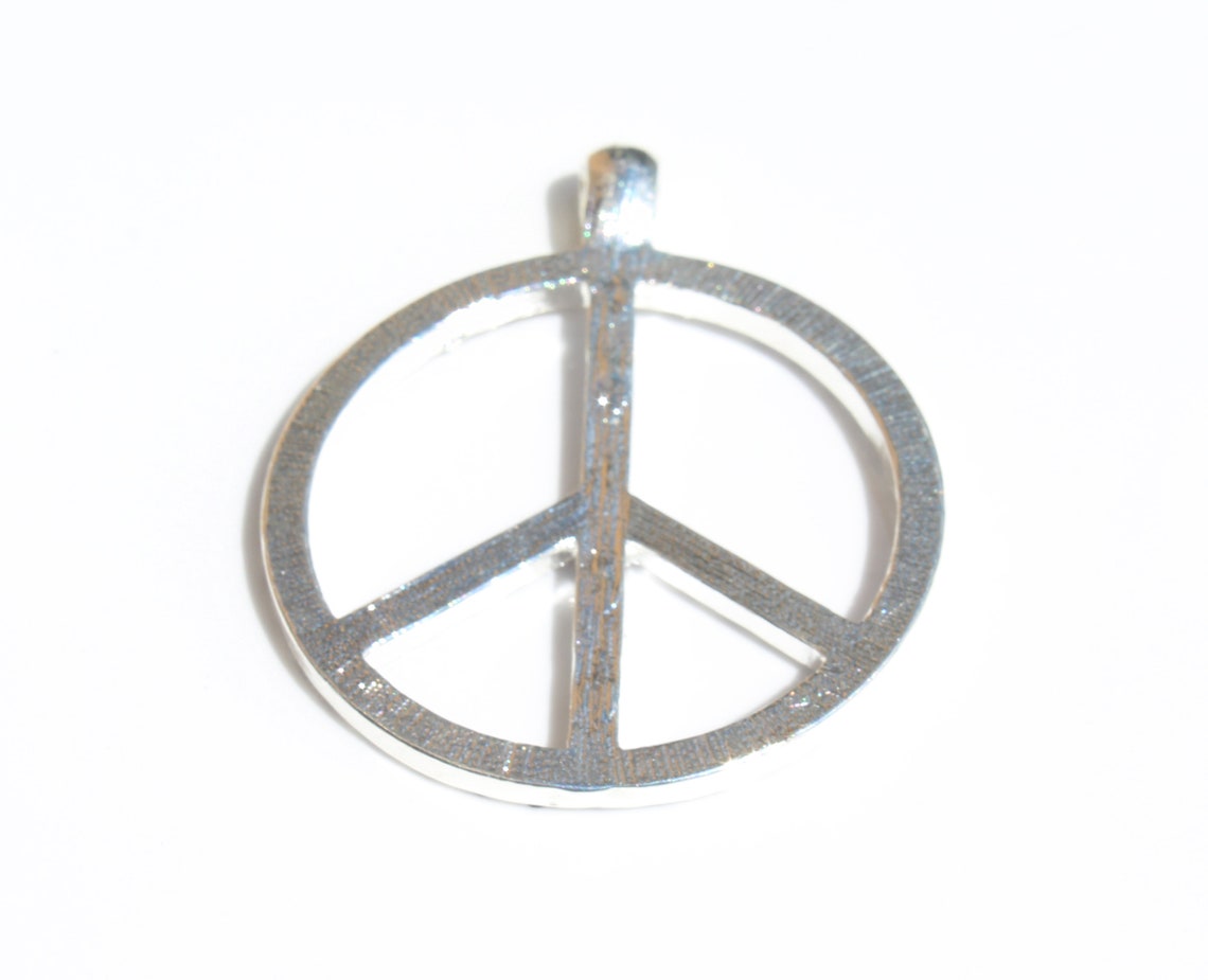 Peace Sign Charm Pendant Rhinestone Peace Sign Charm Large - Etsy