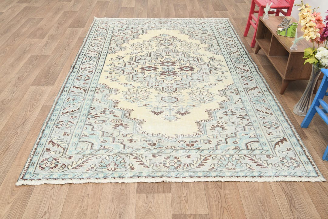6x10 Rug,6x10 Area Rug,6x10 Vintage Rug,6x10 Oushak Rug,neutral Rug ...