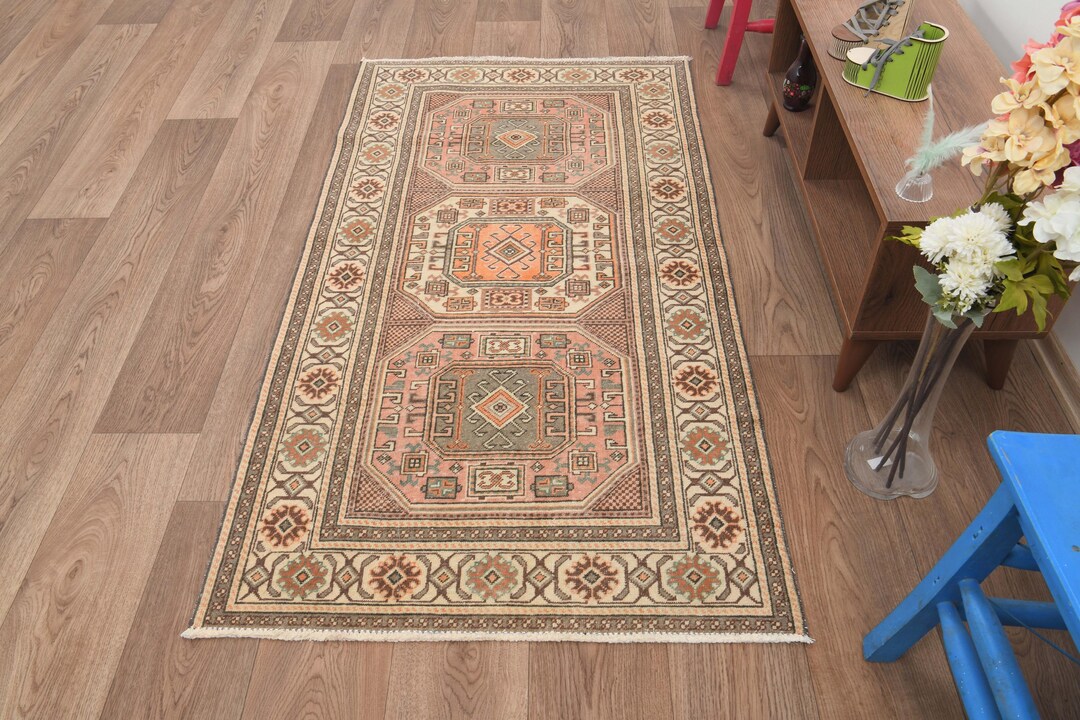 3x6 Entry Rug,3x6 Vintage Rug,3x6 Hallway Rug,gift Rug,neutral Rug ...