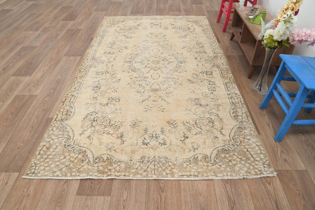 5x9 Area Rug,neutral Rug,vintage Rug,oushak Rug,turkish Rug,5x9 Rug,rug ...