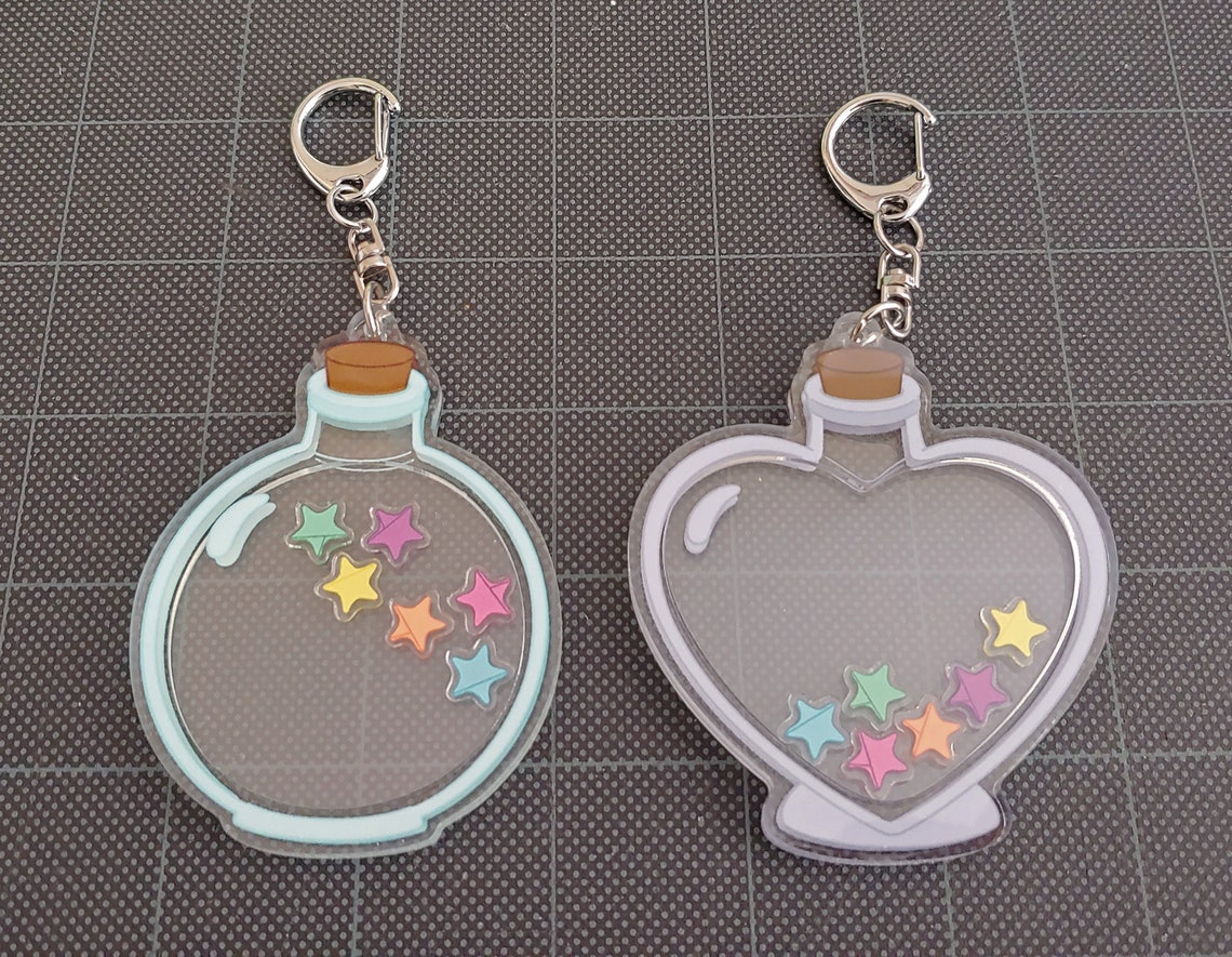 Bottled Stars Shaker Charm/keychain - Etsy
