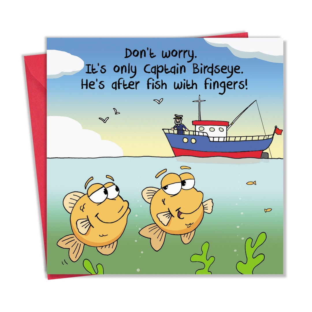 Funny Card With Fish Fingers - Funny Blank Card for Any Occasion ...