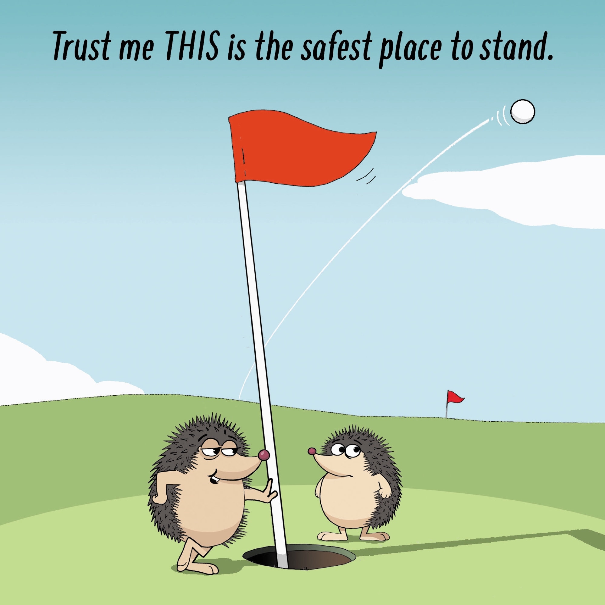 Funny Golf Card - Safest Place - Blank Card - Funny Golf Birthday Card ...