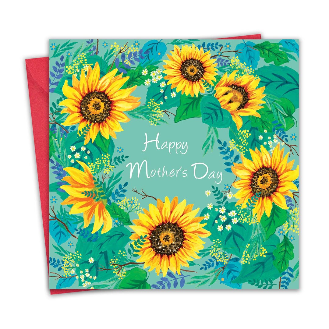 Mother's Day Card - Sunflower Floral - Happy Mothering Sunday Card for ...