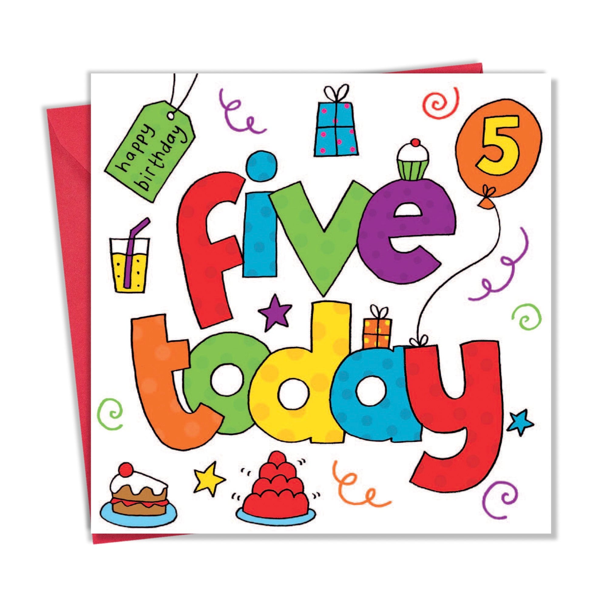 5th Birthday Card for Boy or Girl - Fifth Birthday Card Girl or Boy ...