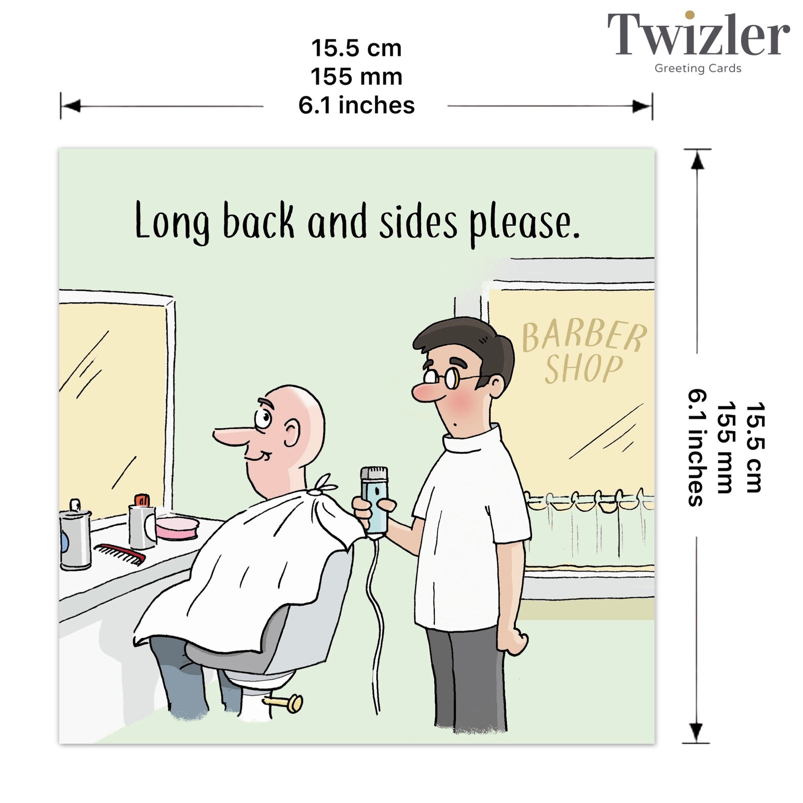 Funny Card With Bald Man Haircut Funny Blank Card Funny - Etsy