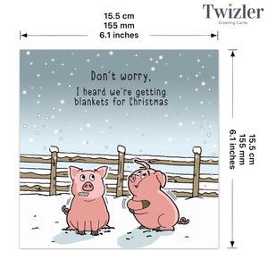 Pack of 6 Funny Christmas Cards - Pigs in Blankets Design - Funny ...