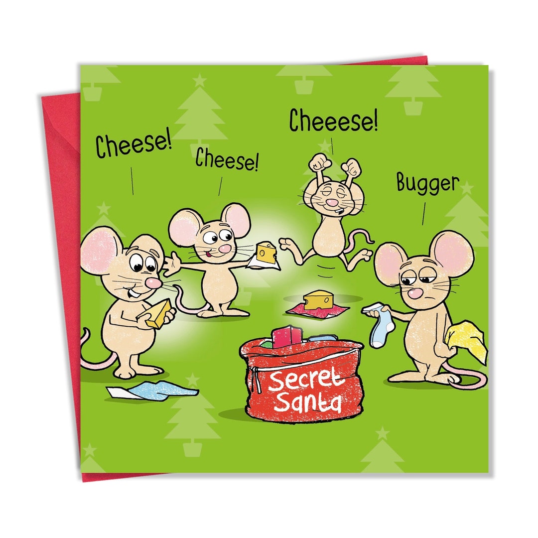 Funny Christmas Card Mice Secret Santa - Merry Christmas Card Funny ...