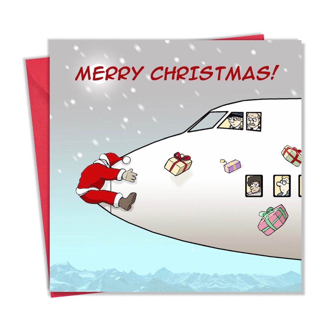 Funny Christmas Card Santa Plane Crash - Merry Christmas Card Funny ...