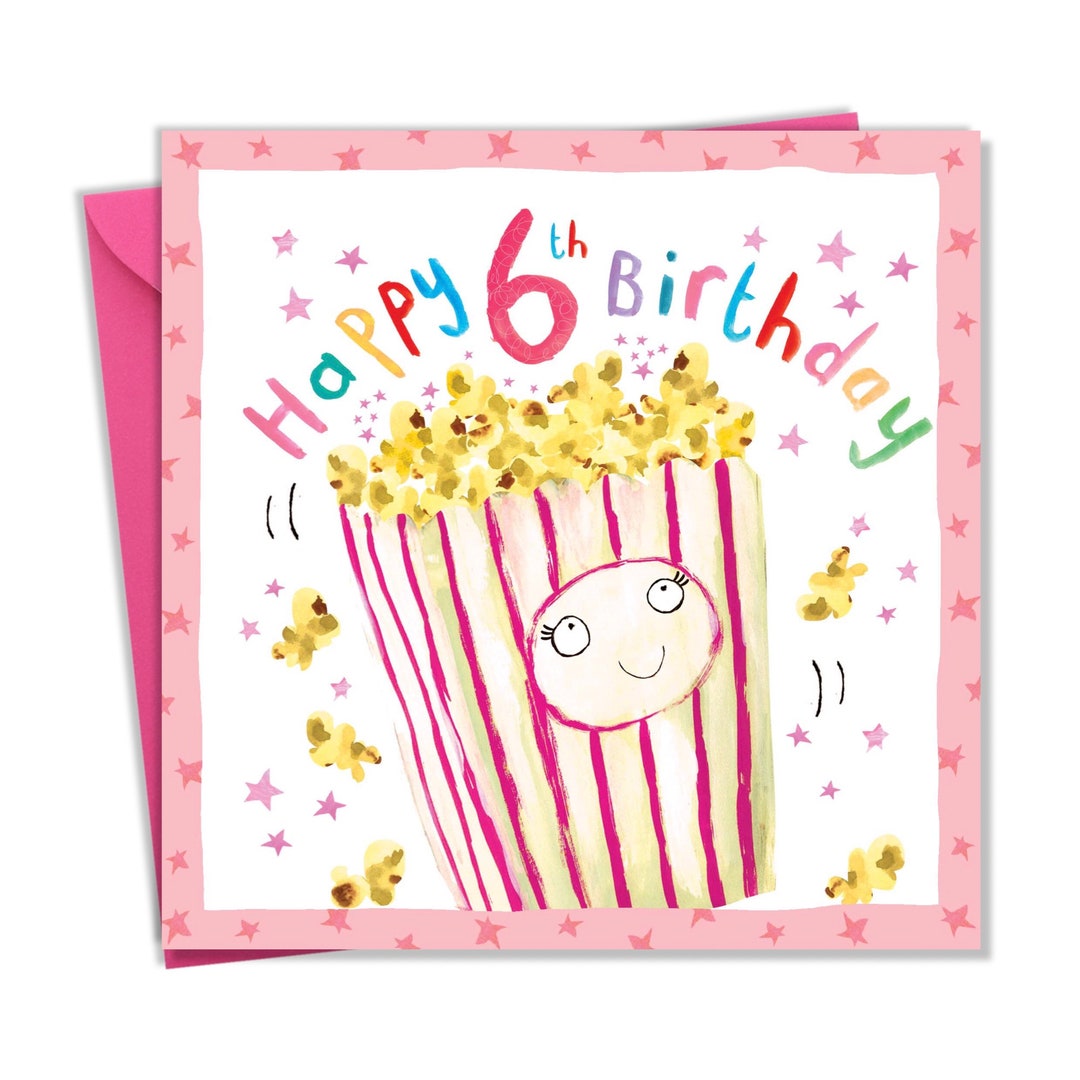 6th Birthday Card for Girls - 6 Year Old Birthday Card Girl - Girls ...