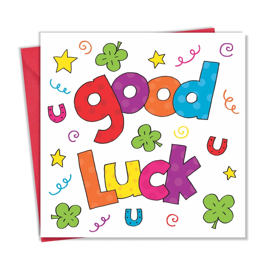 Good Luck Card for Any Good Luck Occasion - Four Leaf Clover and Lucky ...