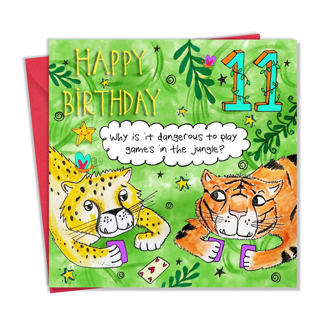 11th Birthday Card - Funny Joke Childrens Birthday Card - Age 11 ...