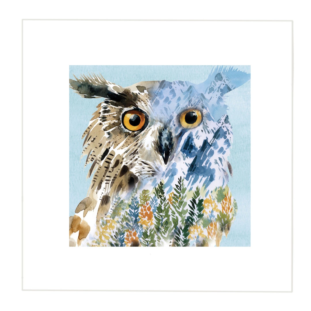 Owl Print – Owl Gifts – Owl Wall Art – Animal Bird Print – Modern ...