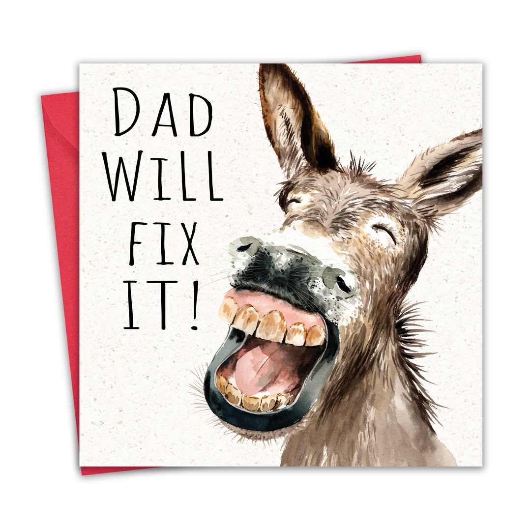 Funny Father's Day Card for Dad - Donkey - Happy Fathers Day Card From ...