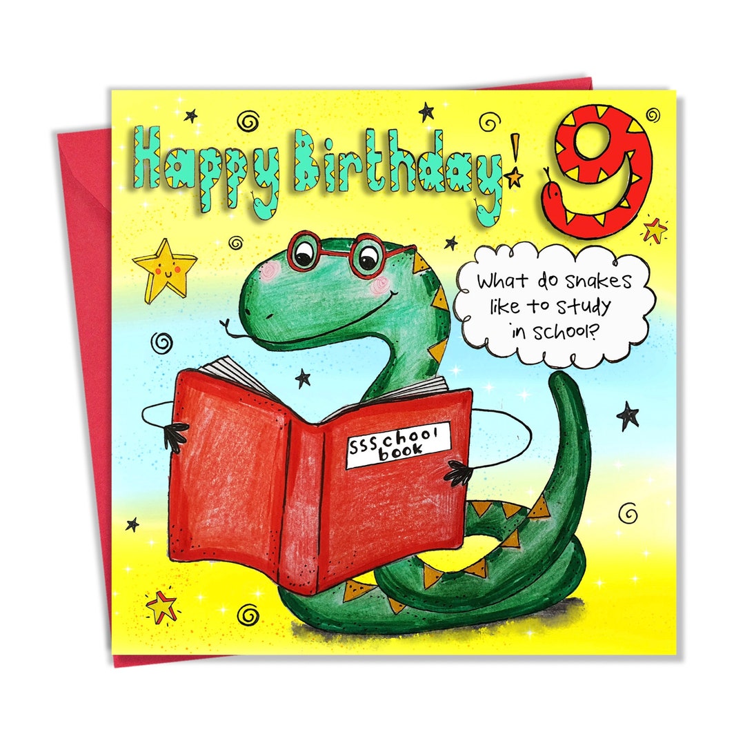 9th Birthday Card - Funny Joke Childrens Birthday Card - Age 9 ...