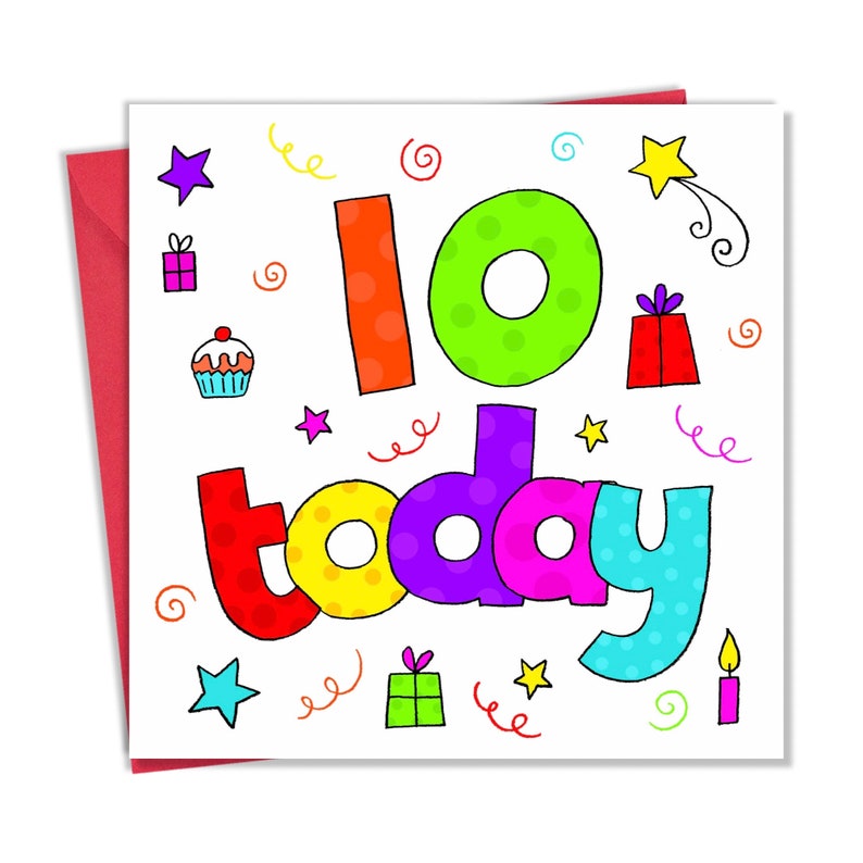 10th Birthday Card for Boy or Girl Tenth Birthday Card Girl - Etsy