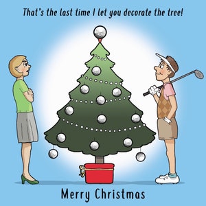 Funny Christmas Card Golf Christmas Tree Funny Golf Xmas - Etsy UK