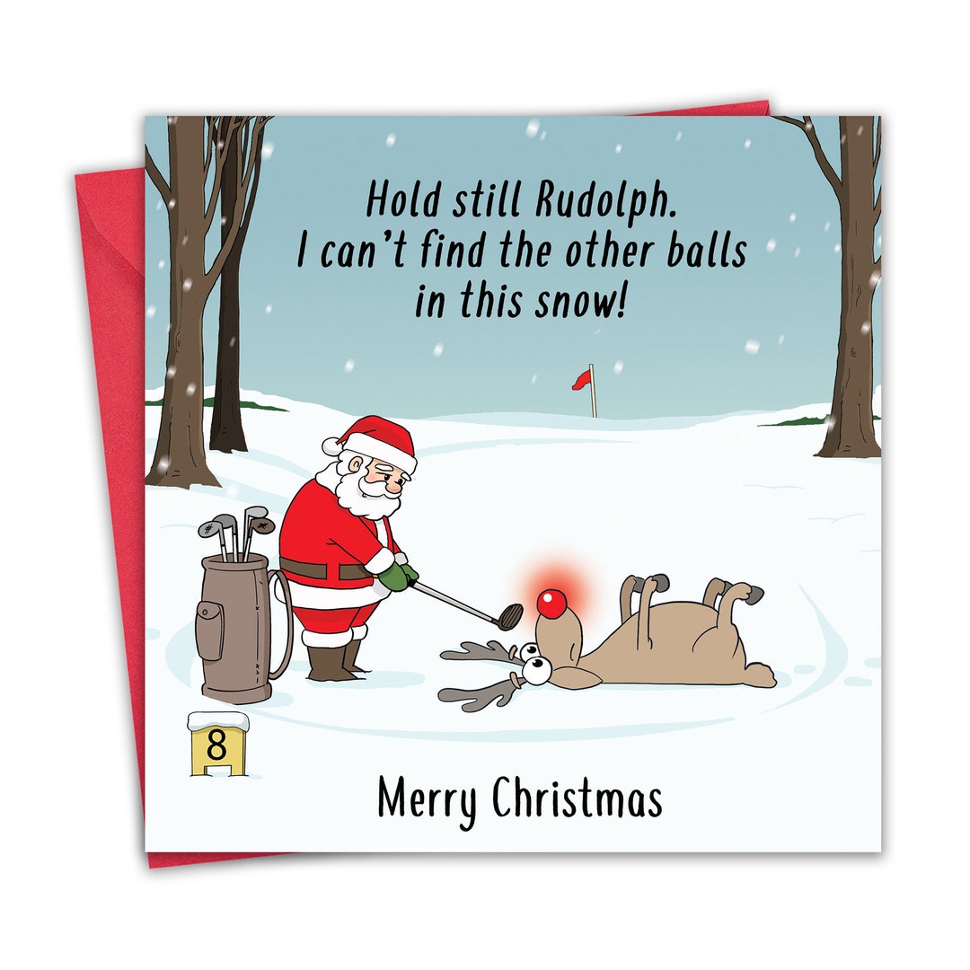 Funny Golf Christmas Card - Merry Christmas Card for Golfer - Xmas ...
