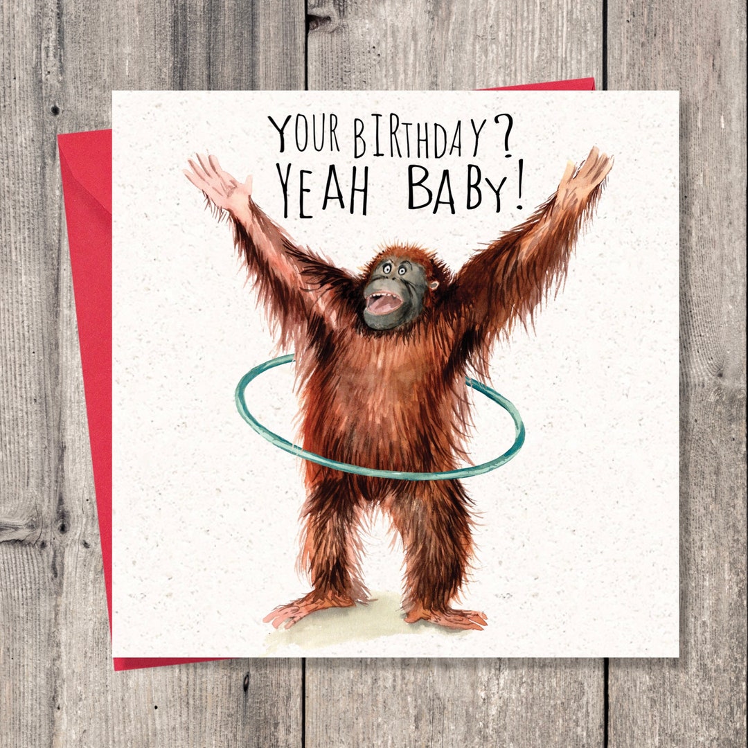 Funny Birthday Card Orangutan Funny Birthday Card For Him Funny