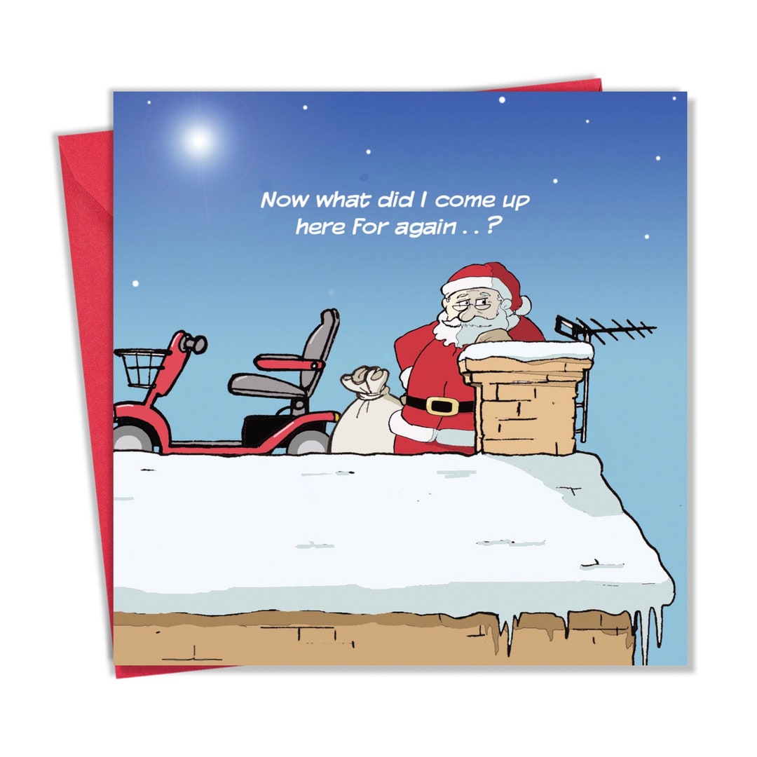 Funny Christmas Card With Santa Senior Moments - Funny Xmas Card ...