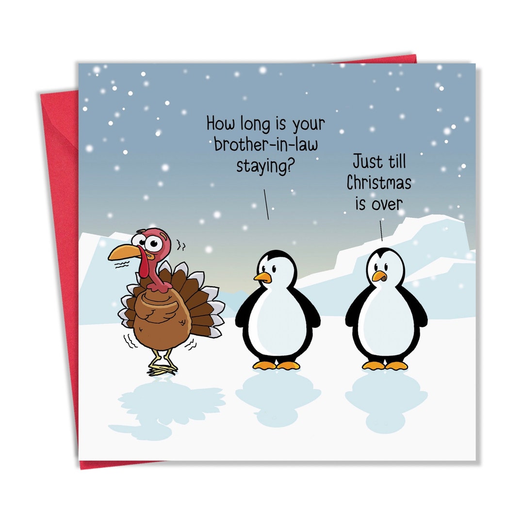 Funny Christmas Card Turkey & Penguins - Merry Christmas Card Funny ...