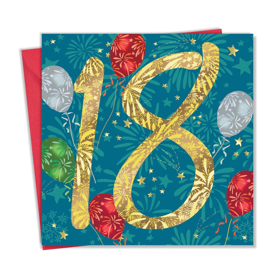 Happy 18th Birthday Card for Teenager 18 Year Old Card Age 18 Birthday ...