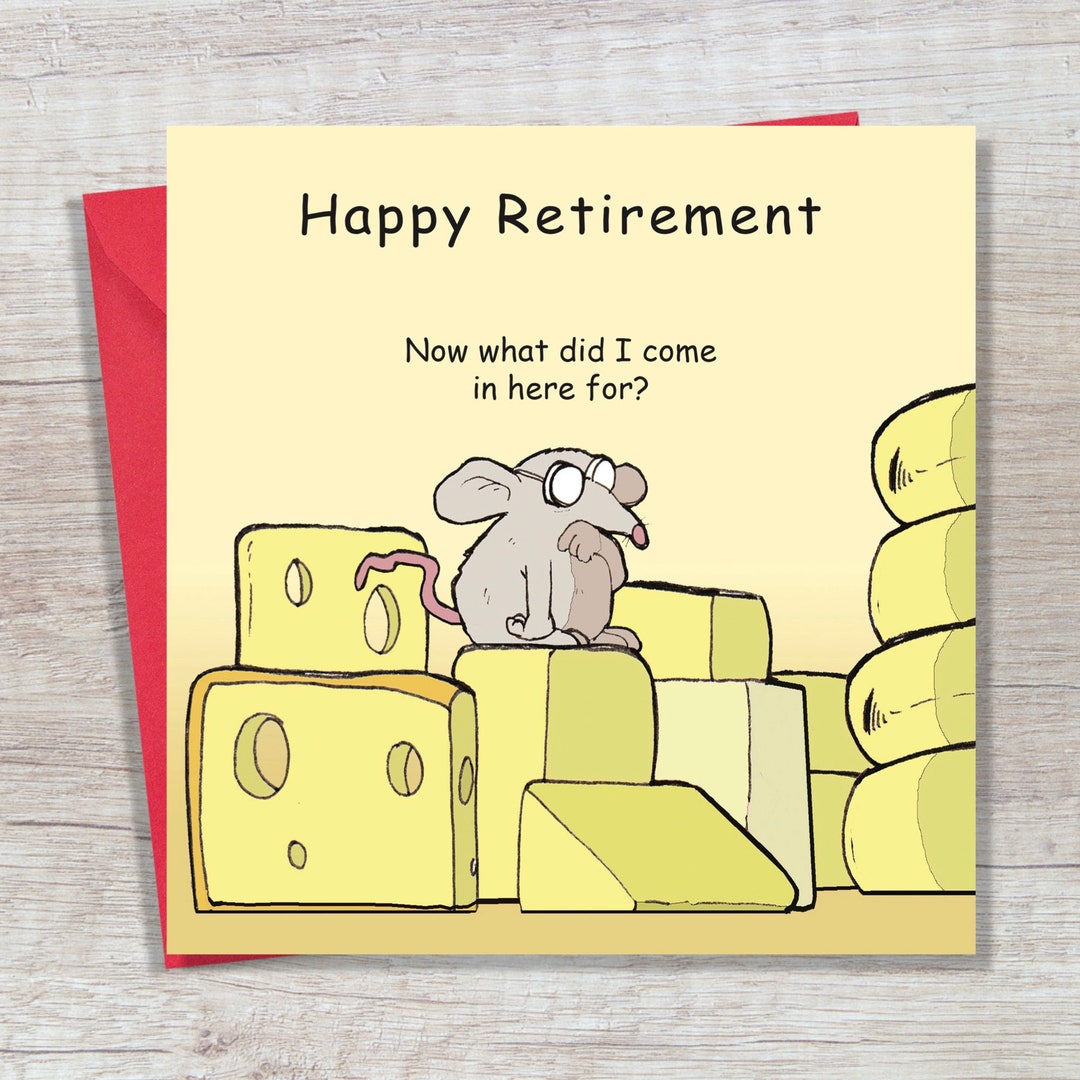 Retirement Card Funny Forgetful Mouse - Funny Retirement Card Men ...