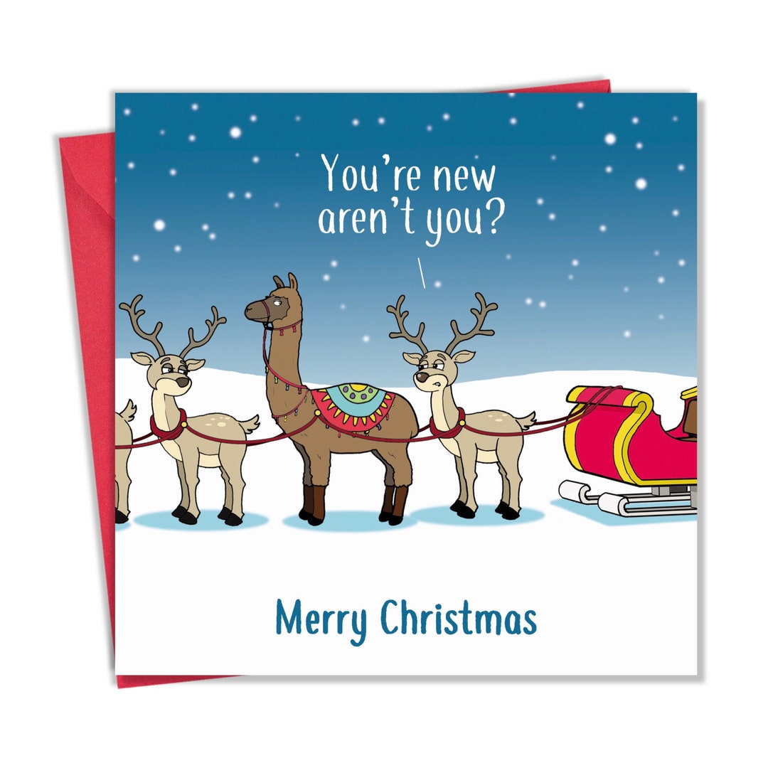 Funny Christmas Card Llama Confusion - Merry Christmas Card Funny ...